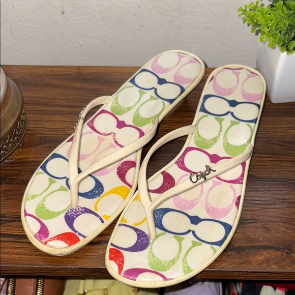 Coach | Shoes | Coach Rainbow Sandals With Playful Design | Poshmark